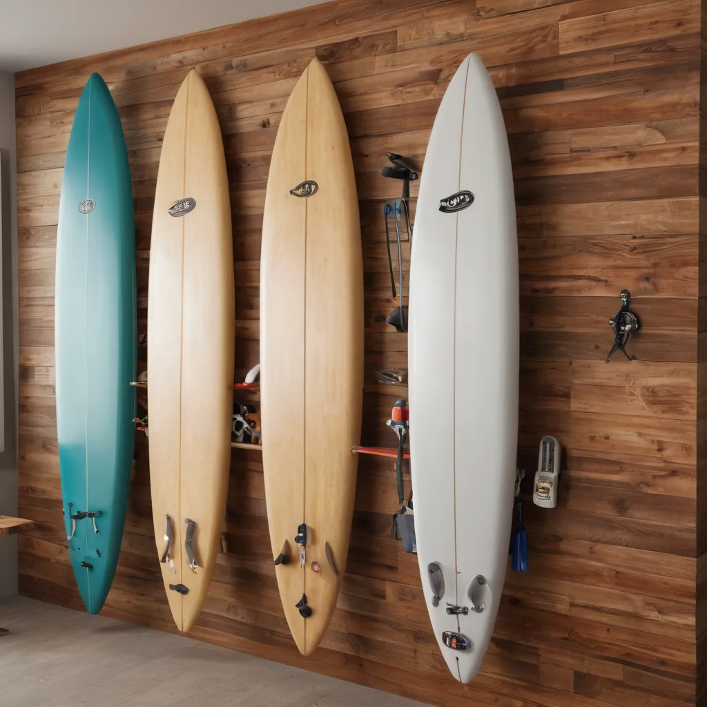Maximizing Space with Stylish Wall-Mounted Surfboard Racks